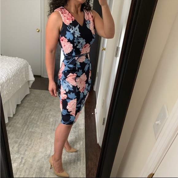 Enfocus Studio | Dresses | Enfocus Studio Blue And Pink Floral Print ...
